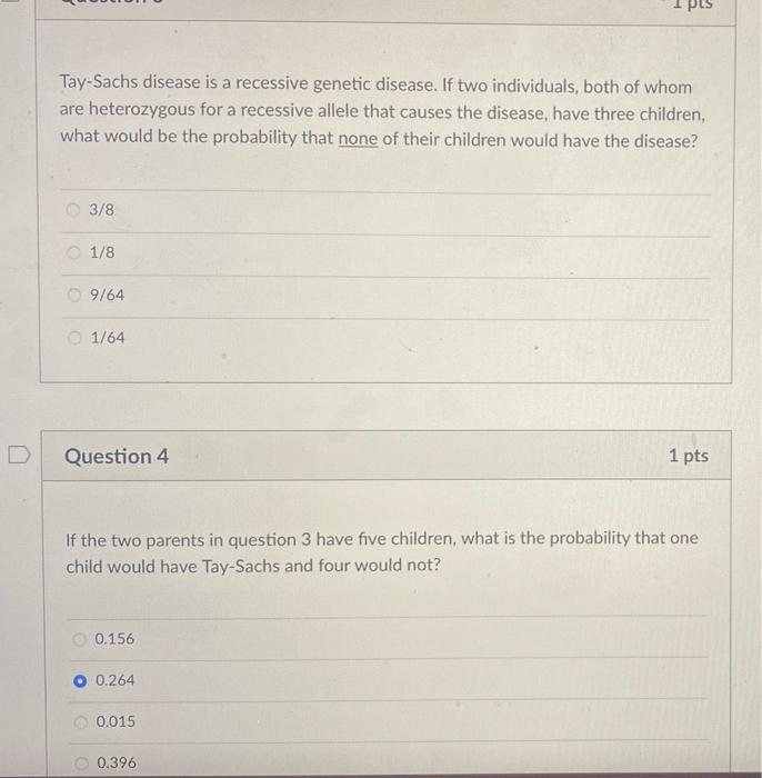 Solved Tay-Sachs disease is a recessive genetic disease. If | Chegg.com