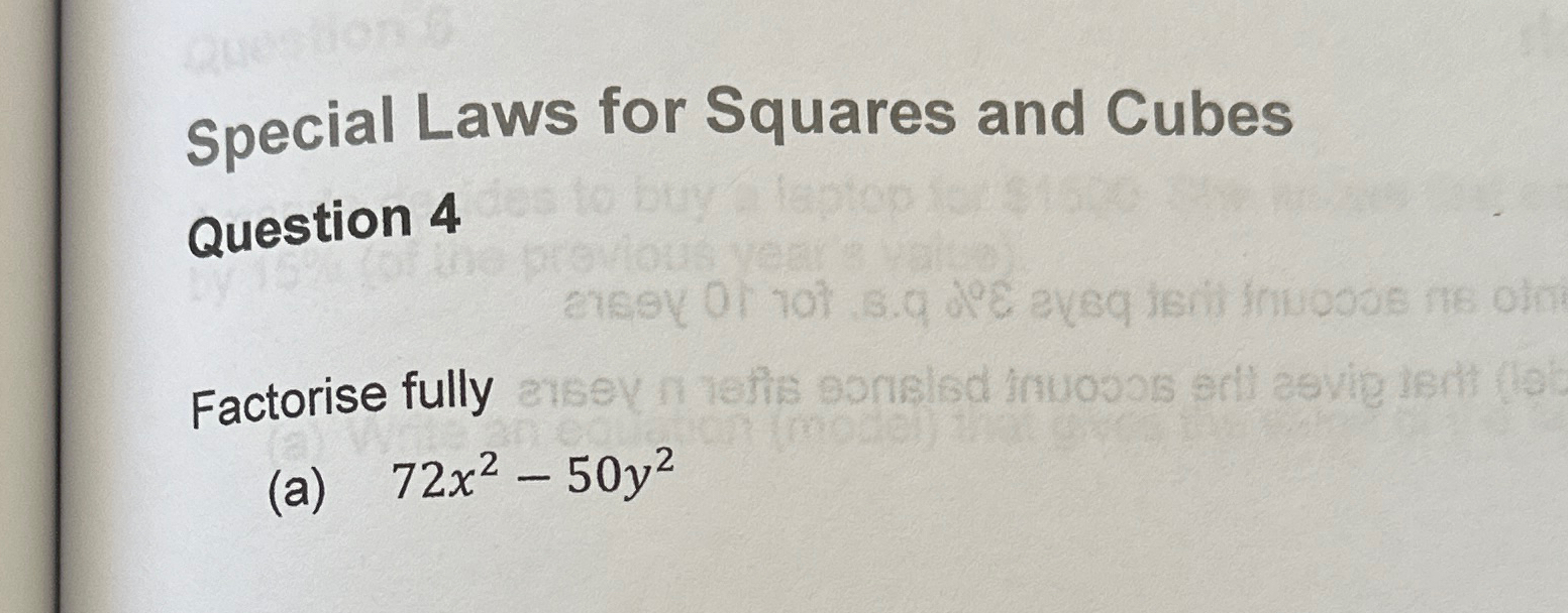 Solved Special Laws for Squares and Cubes Question | Chegg.com