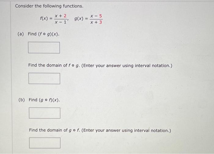 Solved Consider the following functions. | Chegg.com