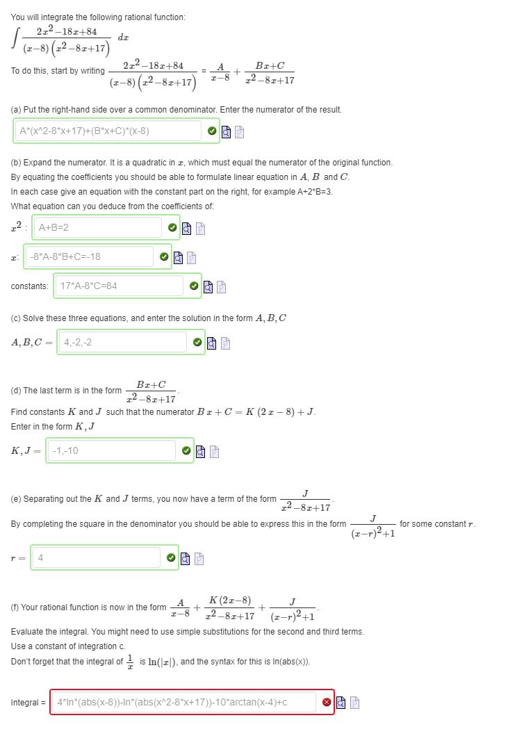 Solved You will integrate the following rational | Chegg.com