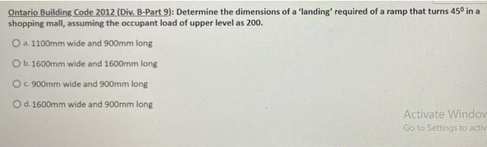 Solved Ontario Building Code 2012 (Div. B-Part 9): Determine | Chegg.com