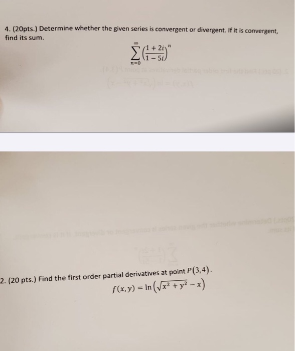 Solved 4. (20pts.) Determine whether the given series is | Chegg.com Solved 4. (20pts.) Determine whether the given series is | Chegg.com