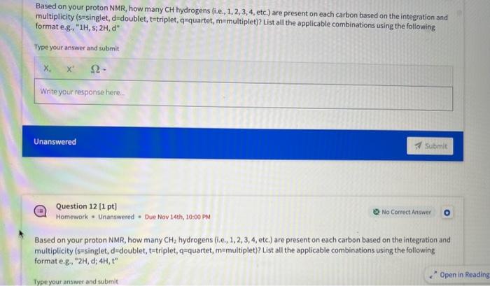 Solved answer the questions with my HNMR and specific labels | Chegg.com