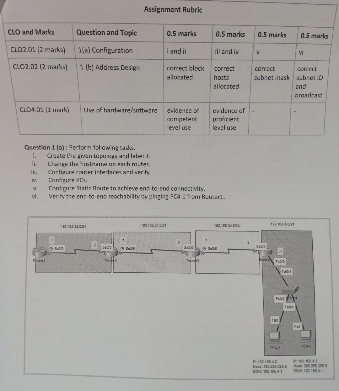 Solved Assignment Rubric Question 1 (a) : Perform following | Chegg.com