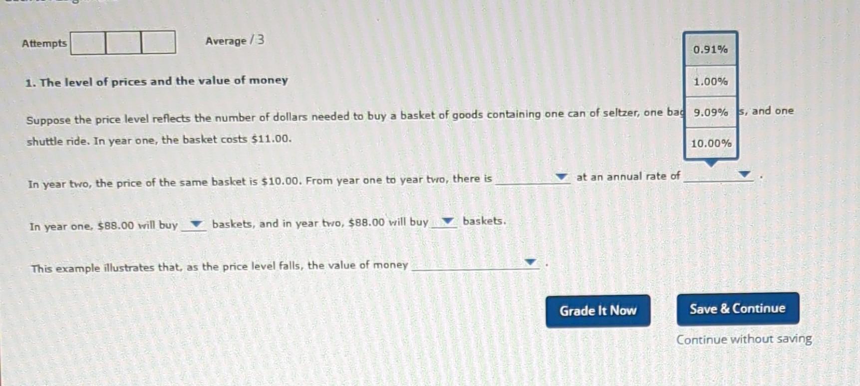 Solved 1 The Level Of Prices And The Value Of Money Suppose