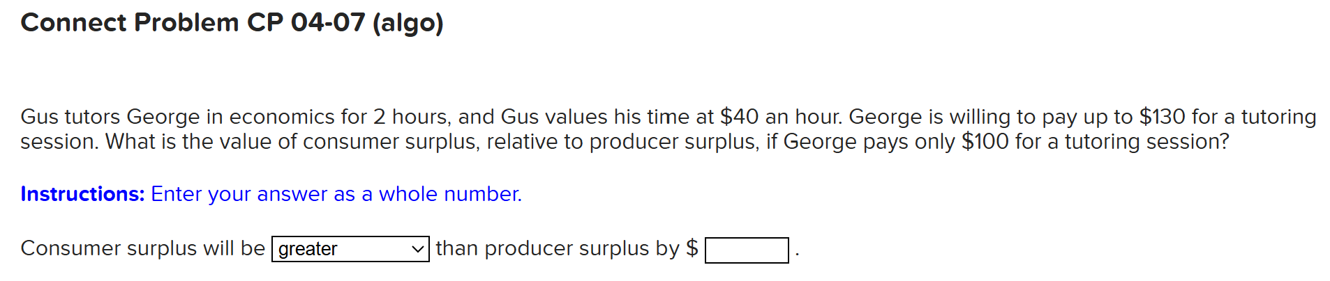 Solved Connect Problem CP 04-07 (algo)Gus tutors George in | Chegg.com