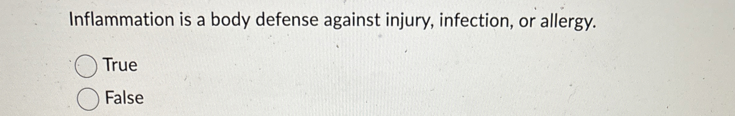 Solved Inflammation is a body defense against injury, | Chegg.com