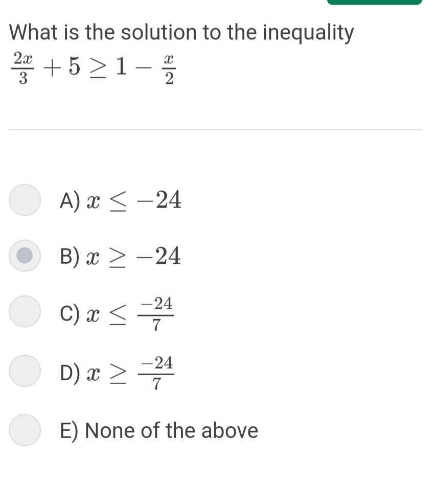 Solved What is the solution to the inequality | Chegg.com