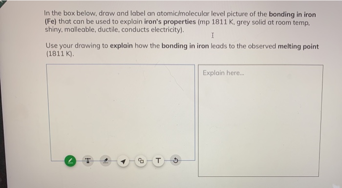Solved In the box below, draw and label an atomic/molecular | Chegg.com
