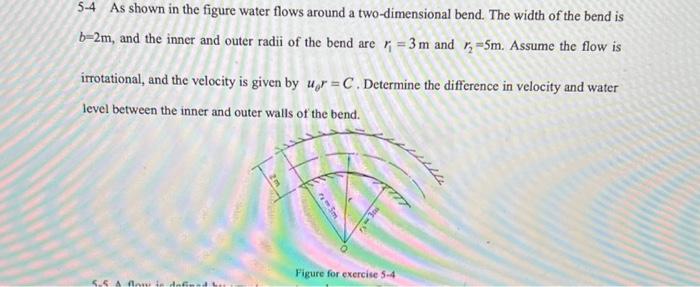Solved 5-4 As shown in the figure water flows around a | Chegg.com