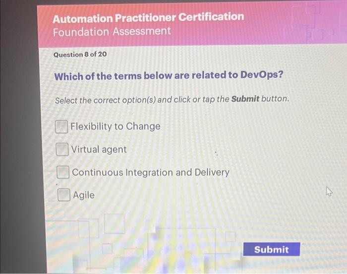 Solved Automation Practitioner Certification Foundation | Chegg.com