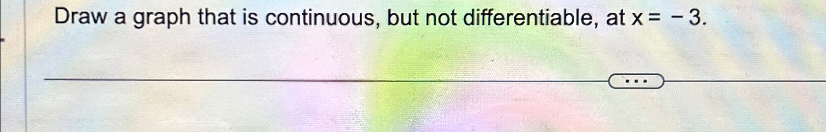 Solved Draw a graph that is continuous, but not | Chegg.com