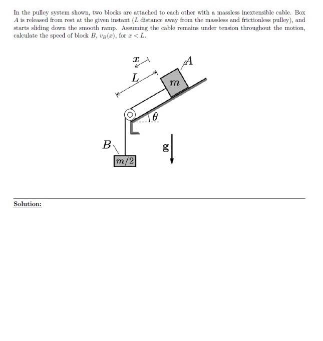 Solved In the pulley system shown, two blocks are attached | Chegg.com