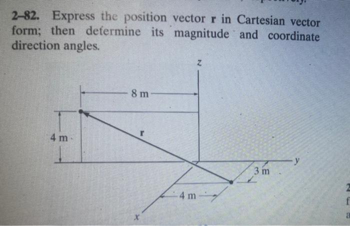 Solved 2–82. Express the position vector r in Cartesian | Chegg.com