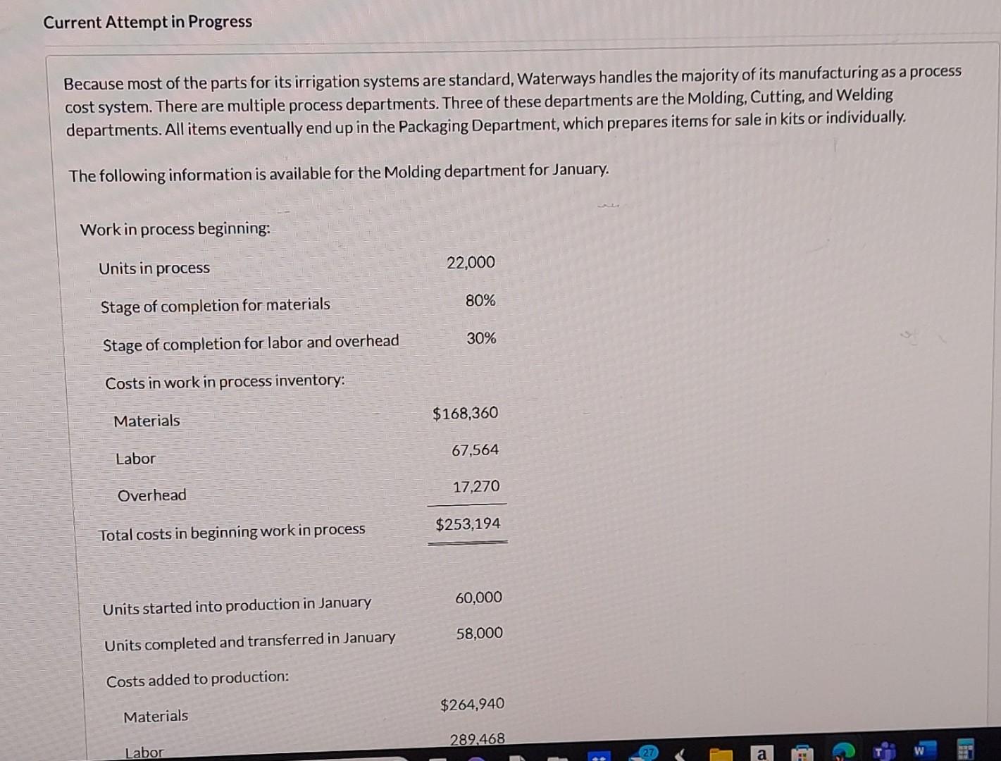 Solved Started into production Total costs Cost | Chegg.com