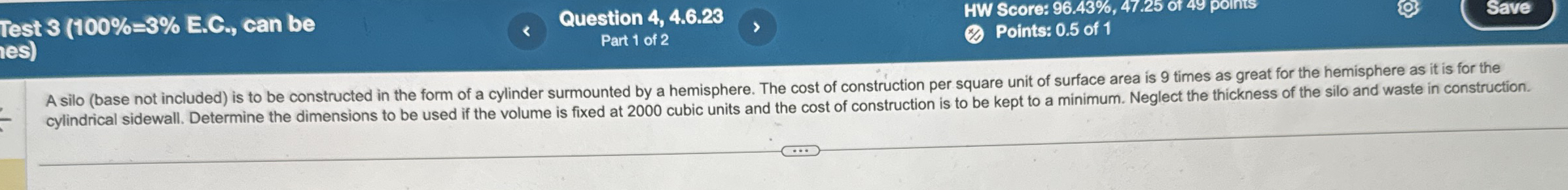 Solved A silo (base not included) ﻿is to be constructed in | Chegg.com
