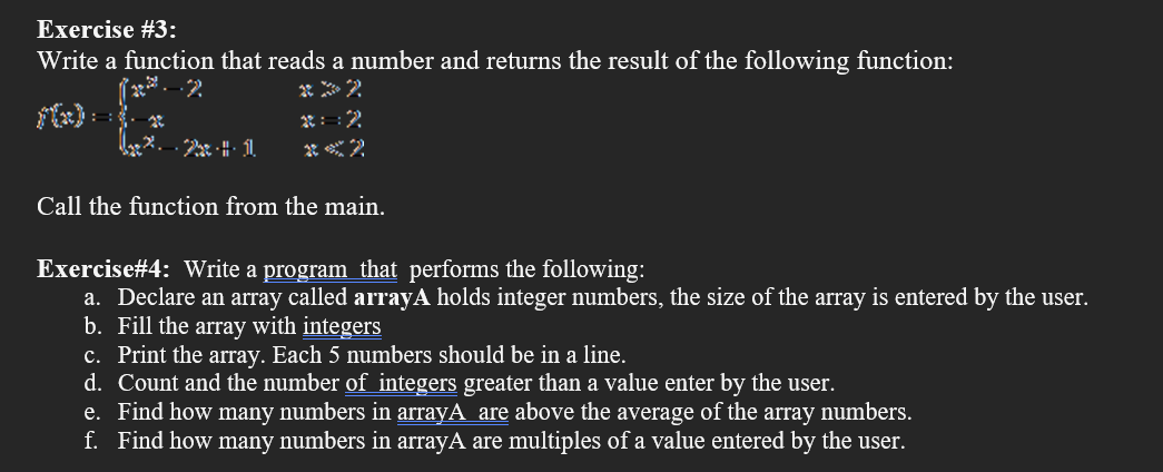 Solved solve for c++codeExercise #3:Write a function that | Chegg.com Solved solve for c++codeExercise #3:Write a function that | Chegg.com