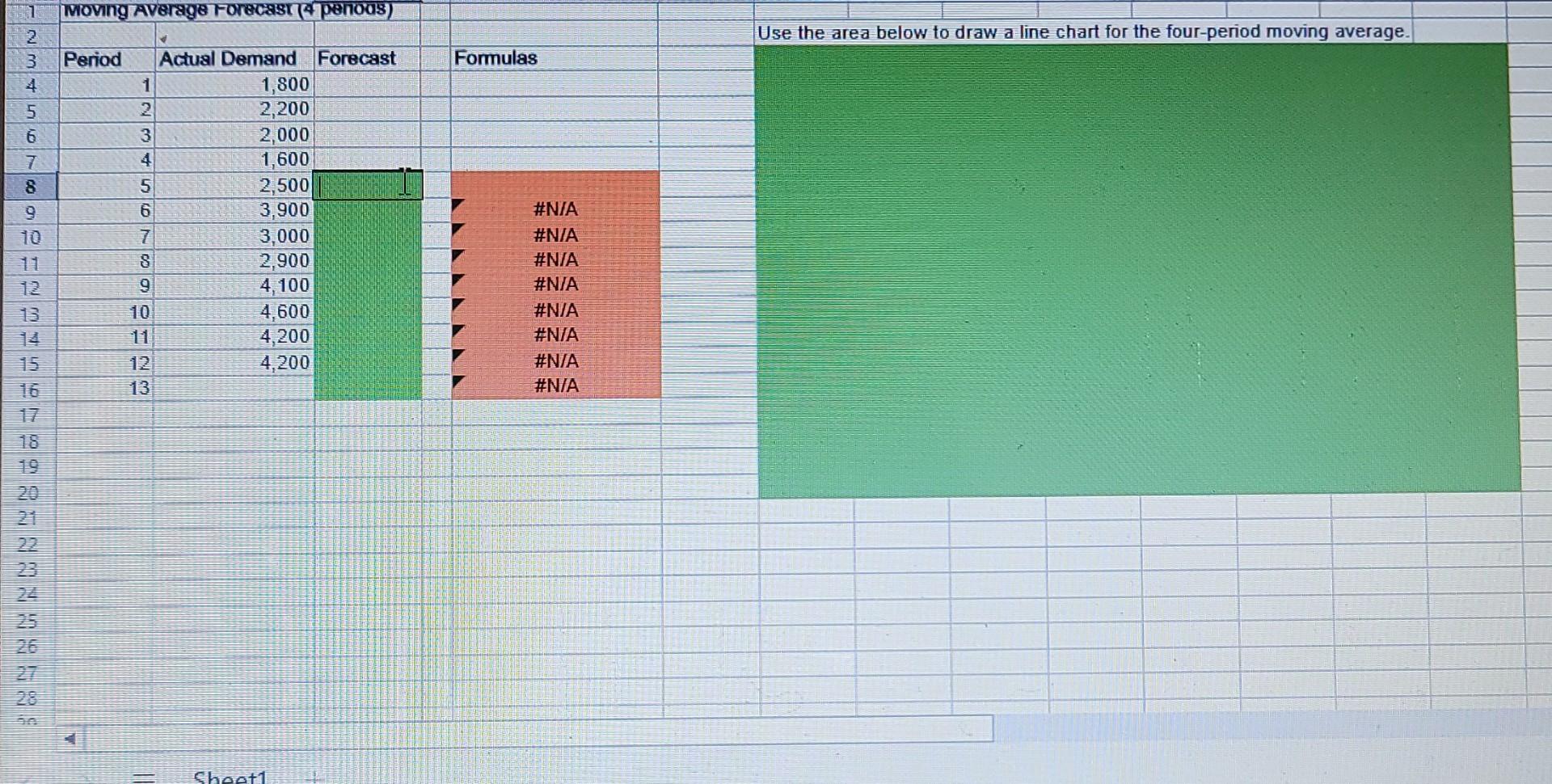 Excel Online Structured Activity: Moving Average | Chegg.com
