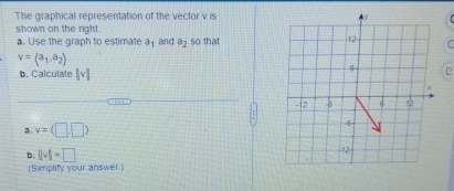 Solved The graphical representation of the vector v ﻿is | Chegg.com