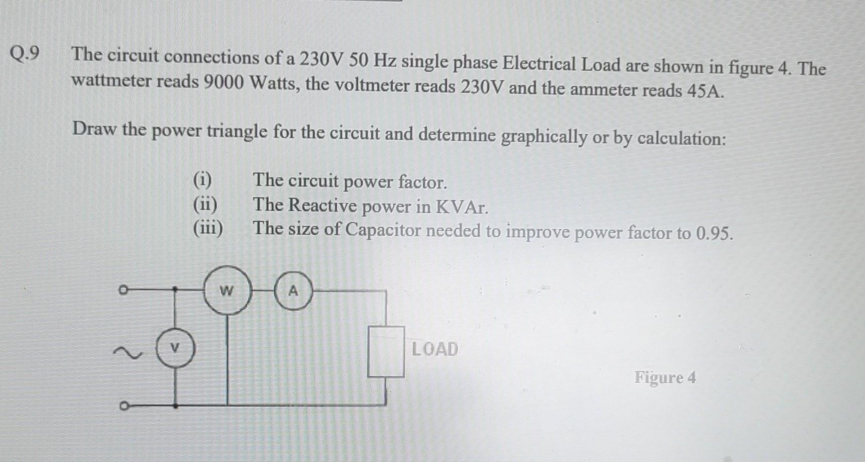 Solved The circuit connections of a 230 V 50 Hz single phase | Chegg.com