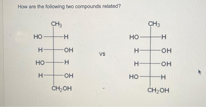 Solved How are the following two compounds related? | Chegg.com