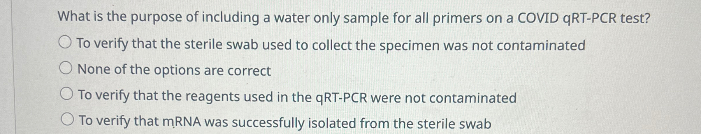 Solved What is the purpose of including a water only sample | Chegg.com