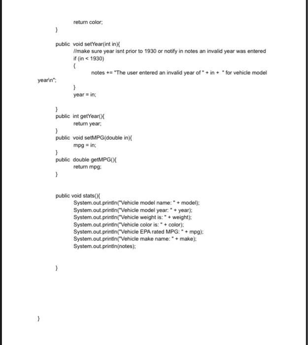 Solved Lab 4 Modifications to existing classes. Vehicle | Chegg.com