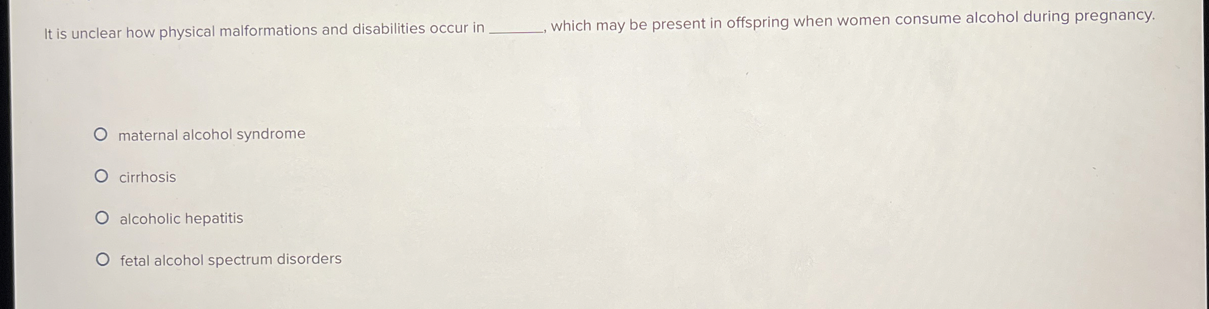 Solved It is unclear how physical malformations and | Chegg.com