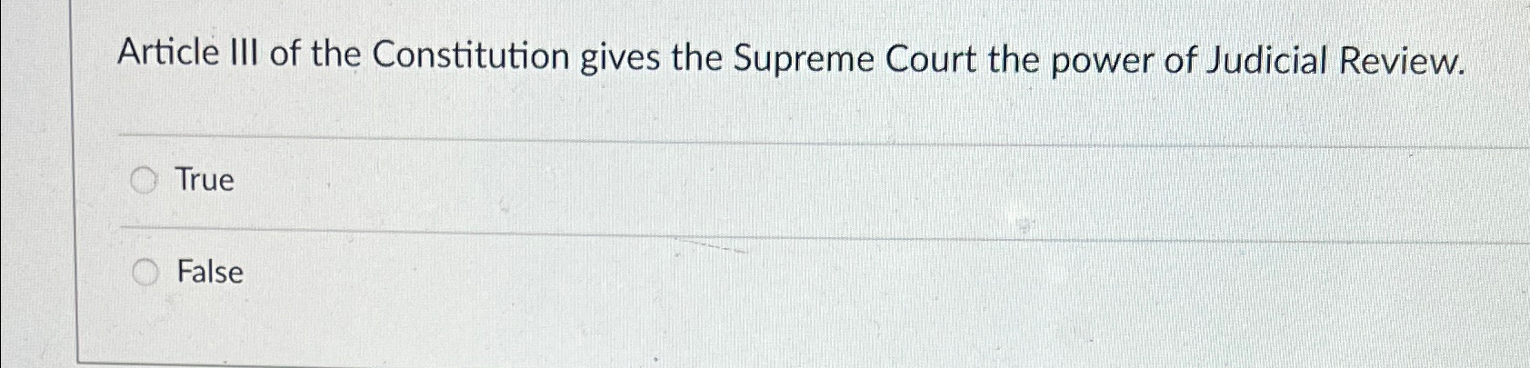 Solved Article III of the Constitution gives the Supreme | Chegg.com