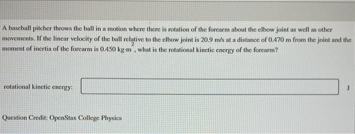 Solved A baseball pitcher throws the ball in a motion where | Chegg.com