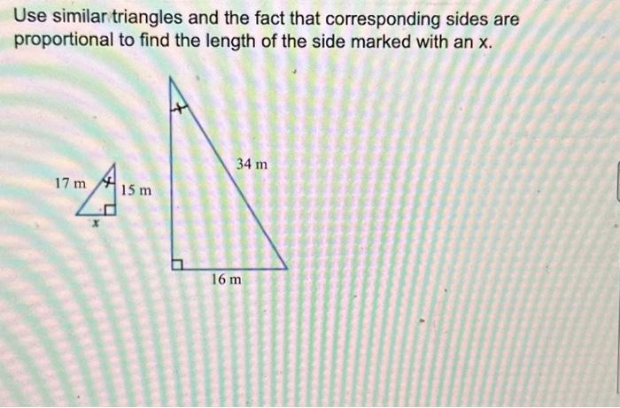 Solved Use similar triangles and the fact that corresponding | Chegg.com