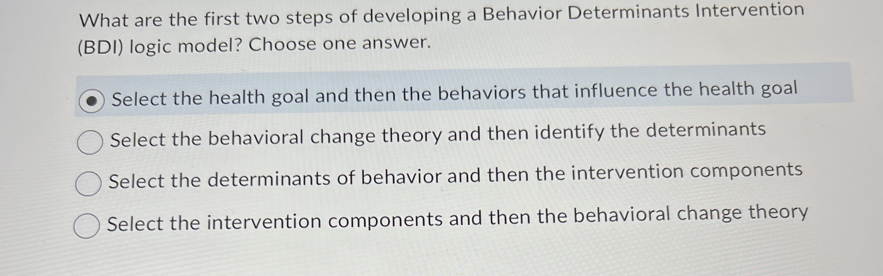 Solved What are the first two steps of developing a Behavior | Chegg.com