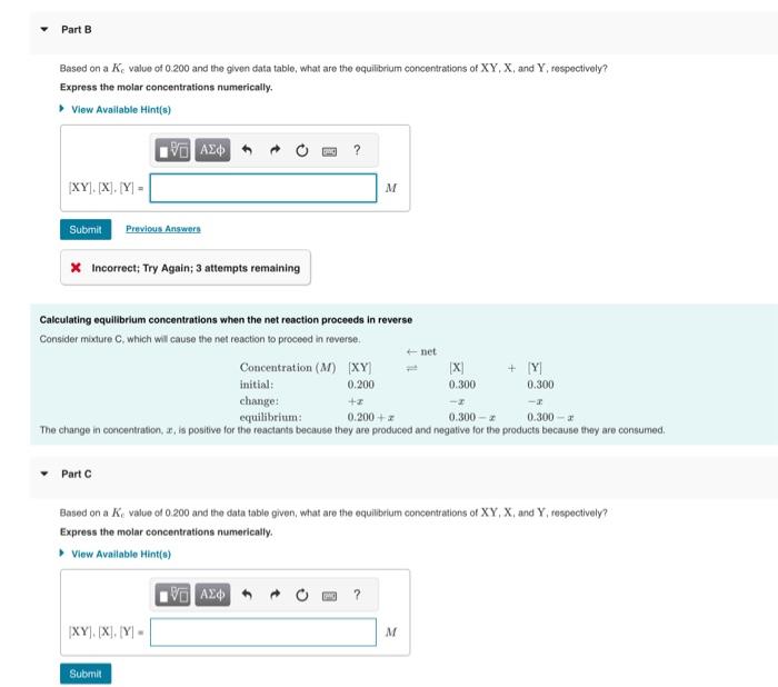 Solved Based on a Kc value of 0.200 and the given data | Chegg.com