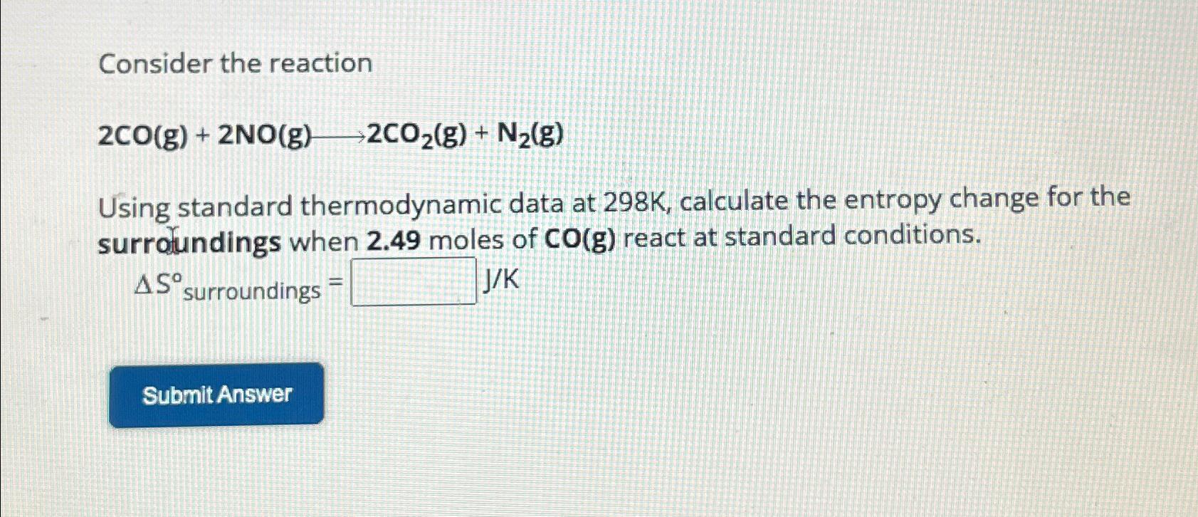 Solved consider the reaction: | Chegg.com