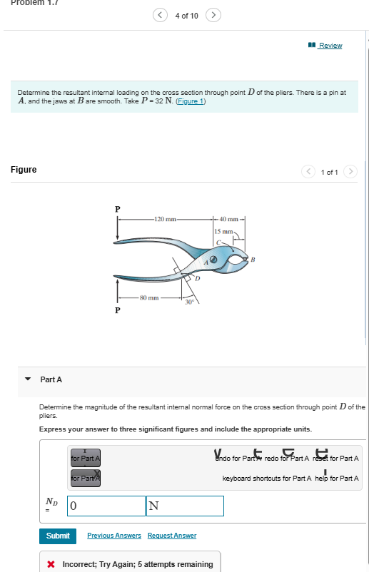 Solved Determine the resultant internal loading on the cross | Chegg.com