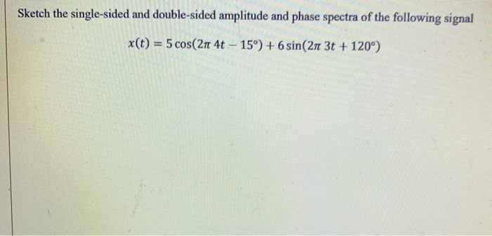 Solved Sketch the single-sided and double-sided amplitude | Chegg.com