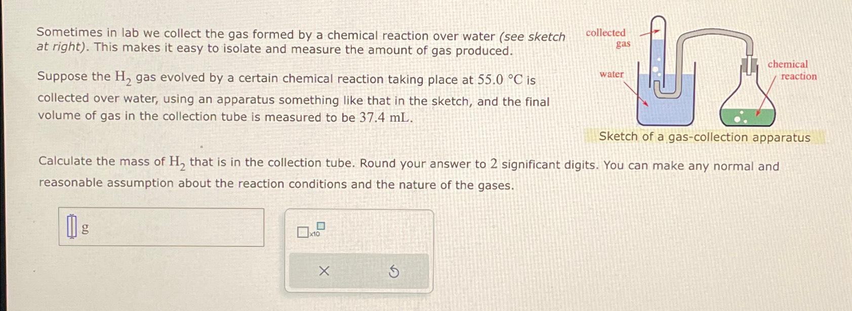 Solved Sometimes in lab we collect the gas formed by a | Chegg.com