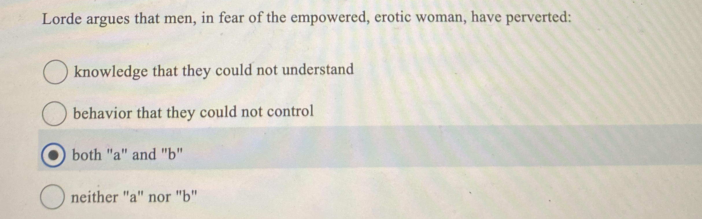 Solved Lorde argues that men, in fear of the empowered, | Chegg.com