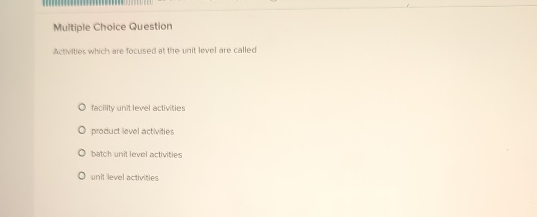 Solved Multiple Choice QuestionActivities which are focused | Chegg.com