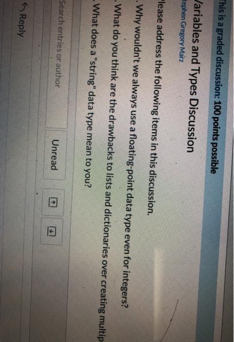Solved This is a graded discussion: 100 points possible | Chegg.com