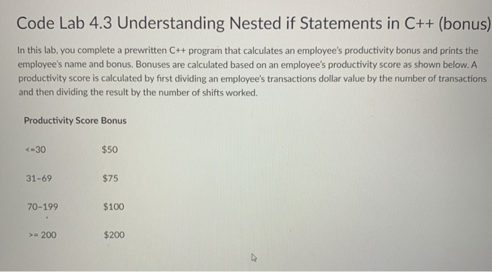 Solved // EmployeeBonus.cpp This program calculates an | Chegg.com