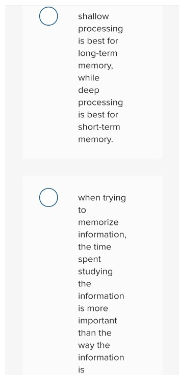 Solved According to the levels-of-processing theory, | Chegg.com