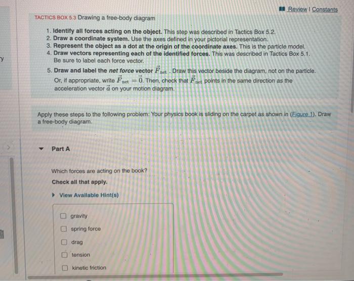 Solved Tactics Box 5.3 Drawing a Free-Body Diagram Learning | Chegg.com