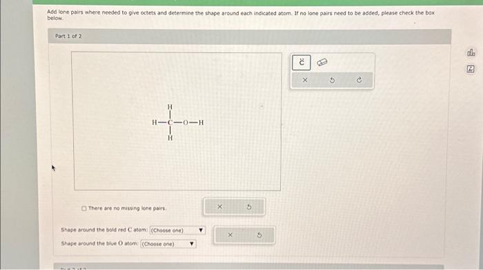 Solved Add lone pairs where needed to give octets and | Chegg.com