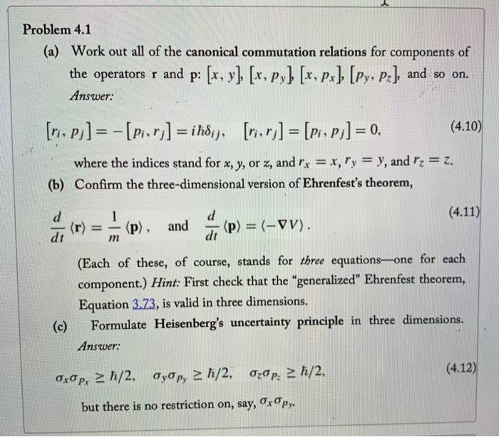 Solved Problem 4 1 A Work Out All Of The Canonical