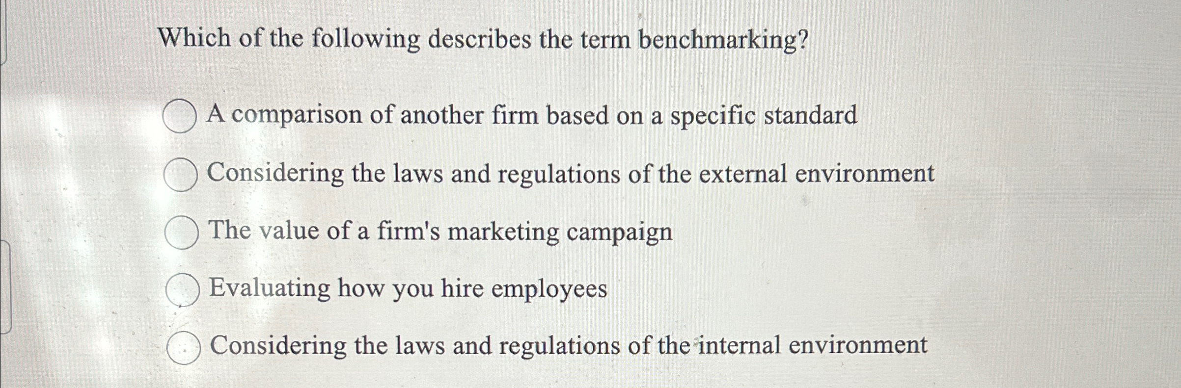 Solved Which of the following describes the term | Chegg.com