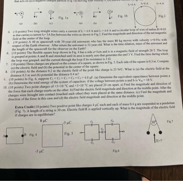 Solved 4. ( 10 points) Two long straight wires carry a | Chegg.com