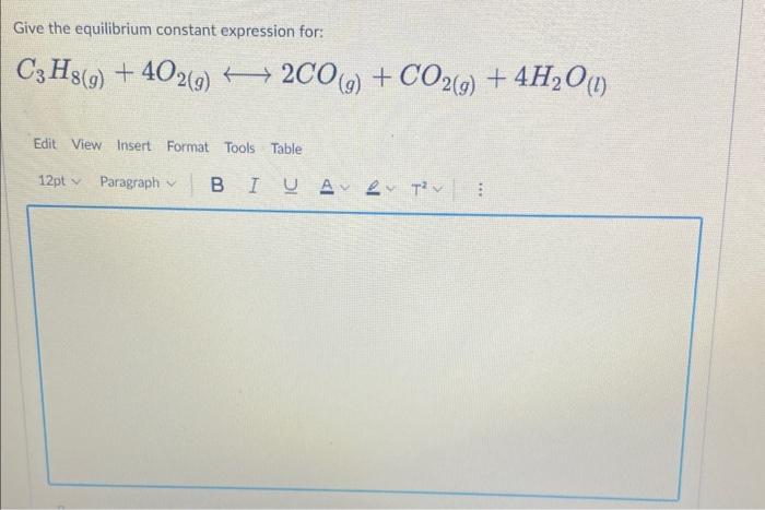 Solved Give the equilibrium constant expression for: | Chegg.com