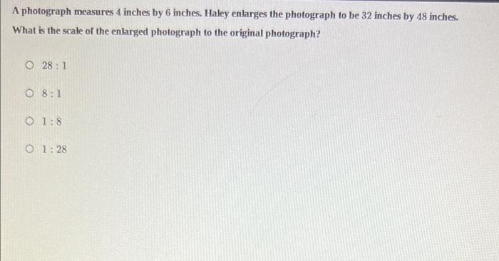 Solved A photograph measures 4 inches by 6 inches. Haley | Chegg.com