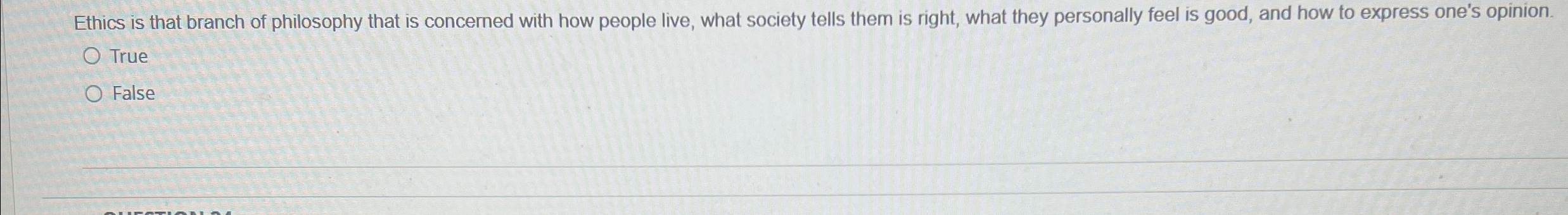 Solved Ethics is that branch of philosophy that is concerned | Chegg.com